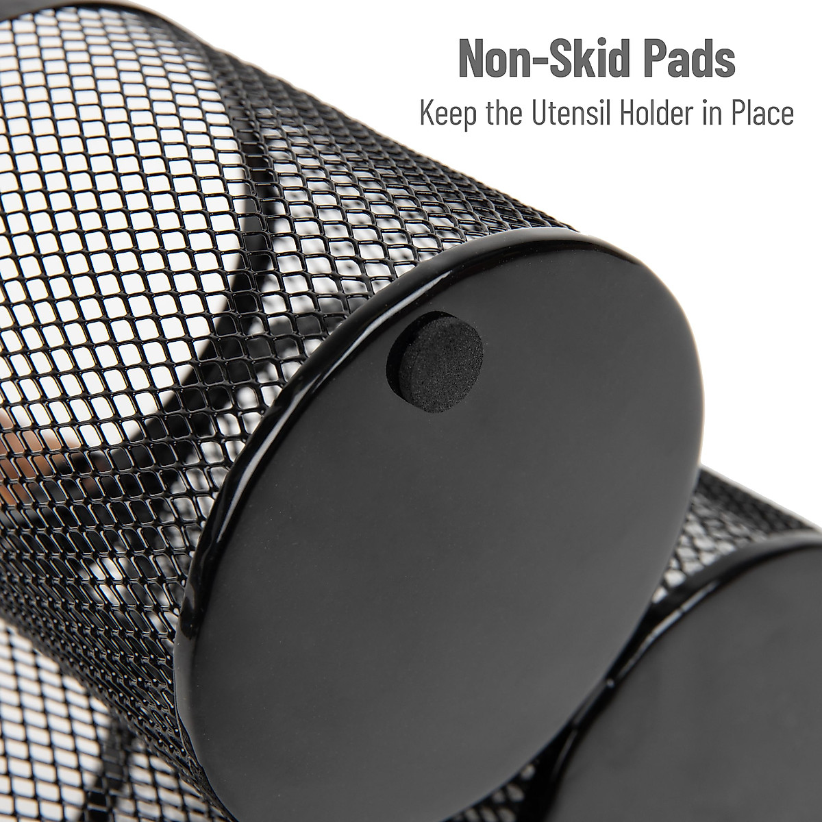 Mind Reader Metal Utensil Caddy, Silverware Organizer, Cutlery Holder, 3-Section, Black