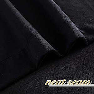 NICETOWN Black Blackout Curtains for Backdrops, Thermal Insulated Noise Reducing Velvet Curtains for Film, Extra Long Window Curtains for Large Door Windows (2 Panels, 52-inch Wide x 120-inch Long)