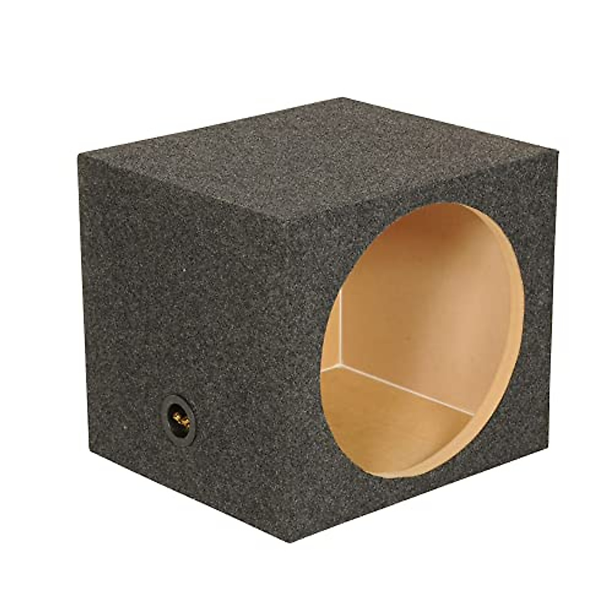 QPower 12 Inch Heavy-Duty Single Sealed Carpet Covered Durable Car Audio Vehicle Subwoofer Enclosure Woofer Box, Charcoal Gray