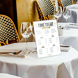 HIIMIEI Acrylic Slant Sign Holder 8.5x11 6 Pack, Plastic Table Menu Display Stand Holder, Plexi Single Ad Frame for Restaurants,Hotels,Stores