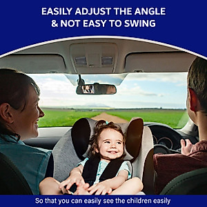 Baby Car Mirror, Safety Car Seat Mirror for Rear Facing Infant with Wide Crystal Clear View, Shatterproof, Fully Assembled, Crash Tested and Certified