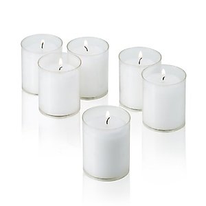 20 Pc 24 Hour Burn White Votive Candles Unscented in Clear Plastic Cups | Long Lasting Plain Votive Candles Bulk