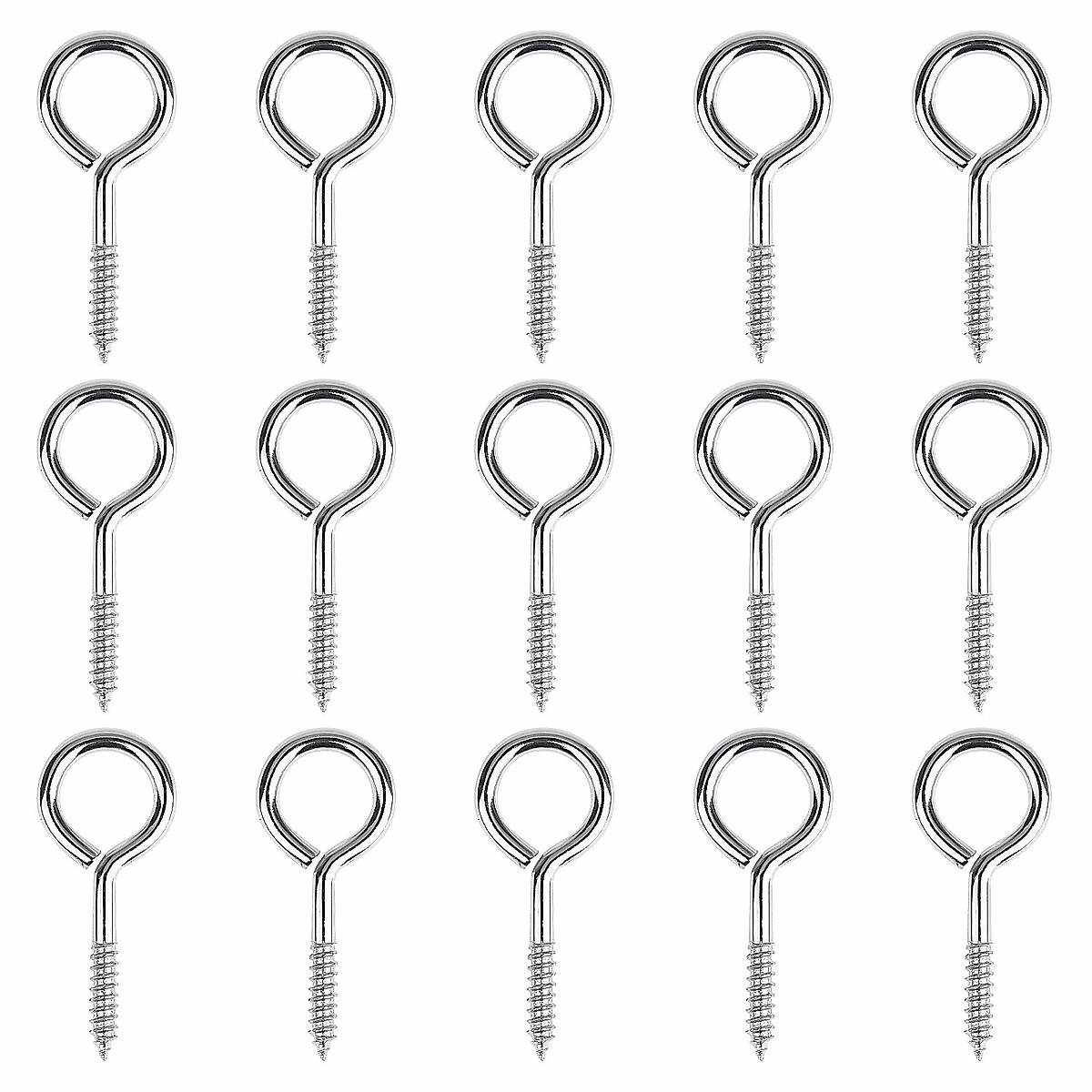 Powlankou 40 Pieces 2 inch Screw Eyes, Nickel Plated Steel Screw Eyes, Self Tapping Screw Hooks, Metal Eye Hooks, Eyelet Screws