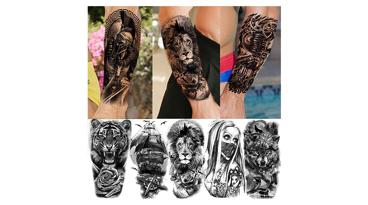Buy Realistic Tribal Temporary Tattoos - 63 Sheets for Men, Women, Kids