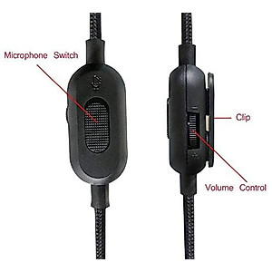 AFYMY Headphone Cable/Volume Control Cord w/Mute Function for Logitech G233 G433 GPRO GPRO X/HyperX Cloud Alpha/Cloud Mix/PS4/Xbox ONE/Nintendo Switch