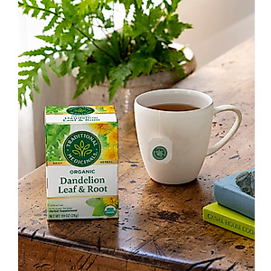 Traditional Medicinals Organic Dandelion Leaf & Root Herbal Tea, Supports Kidney Function & Healthy Digestion, (Pack of 3) - 48 Tea Bags Total