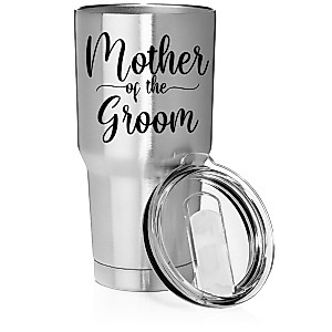 Smooth Body Tumbler Stainless Steel Vacuum Insulated Travel Mug Cup Gift Mother Of The Groom (Stainless Steel, 30 oz)