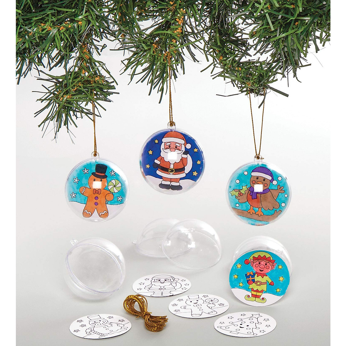 Baker Ross AT163 Christmas Colour in Baubles, Festive Arts and Crafts (Pack of 8), Assorted