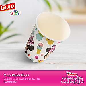 Glad for Kids Disney Mickey & Friends 9oz Paper Cups with Polka Dots Design | Polka Dot Mickey & Friends Paper Cups for Everyday Use, Kids Cups | Small 9oz Paper Cups 24 Ct