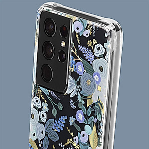 Rifle Paper Co. Samsung Galaxy S21 Ultra Case - 6.8" - 10ft Drop Protection, Fashionable Case for S21 Ultra, Scratch Resistant, Slim Fit, Enhanced Grip, Cute Phone Case, Garden Party Blue