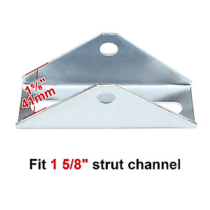 4Pcs Adjustable Solar Panel Tilt Mounting Brackets Fit 1/2" Bolt in 1-5/8" Strut Channel Connector for Roof Panels, Roof Rack Mounting Brackets, RV Camper, Boat, Wall, Gird Roof Installation