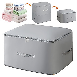 Generic Ultra Space Saving Self Compression Organizer,Heavy Duty Moving Bags,Storage Tote for Space Saving,Self Compressing Moving Clothes Organizer Bags for Comforters,Clothes,Bedding (Grey,X-Large)