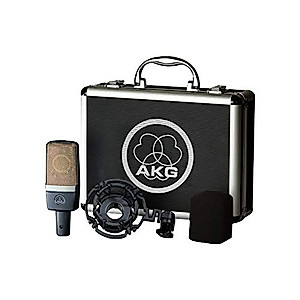 AKG Pro C214 Professional Large-Diaphragm Condenser Microphone with Studio Stand and Pop Filter (3 Items)