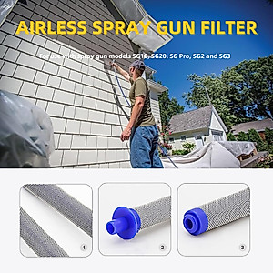 AZIEMARS 288716 Inlet Suction Strainer (1 Pack) and 288749 Airless Spray Machine Filter (3 Pack) Kit for Airless Paint Sprayers Gun