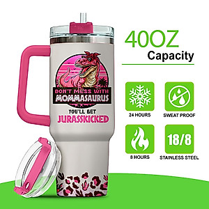 Black Mom, Mommasaurus Leopard Nutrition Facts, Tumbler 40 Oz With Handle Lid And Straw, Mom Nutrition Facts Double Wall Vacuum Leopard Coffee Hot And Iced, Mommasaurus Gifts