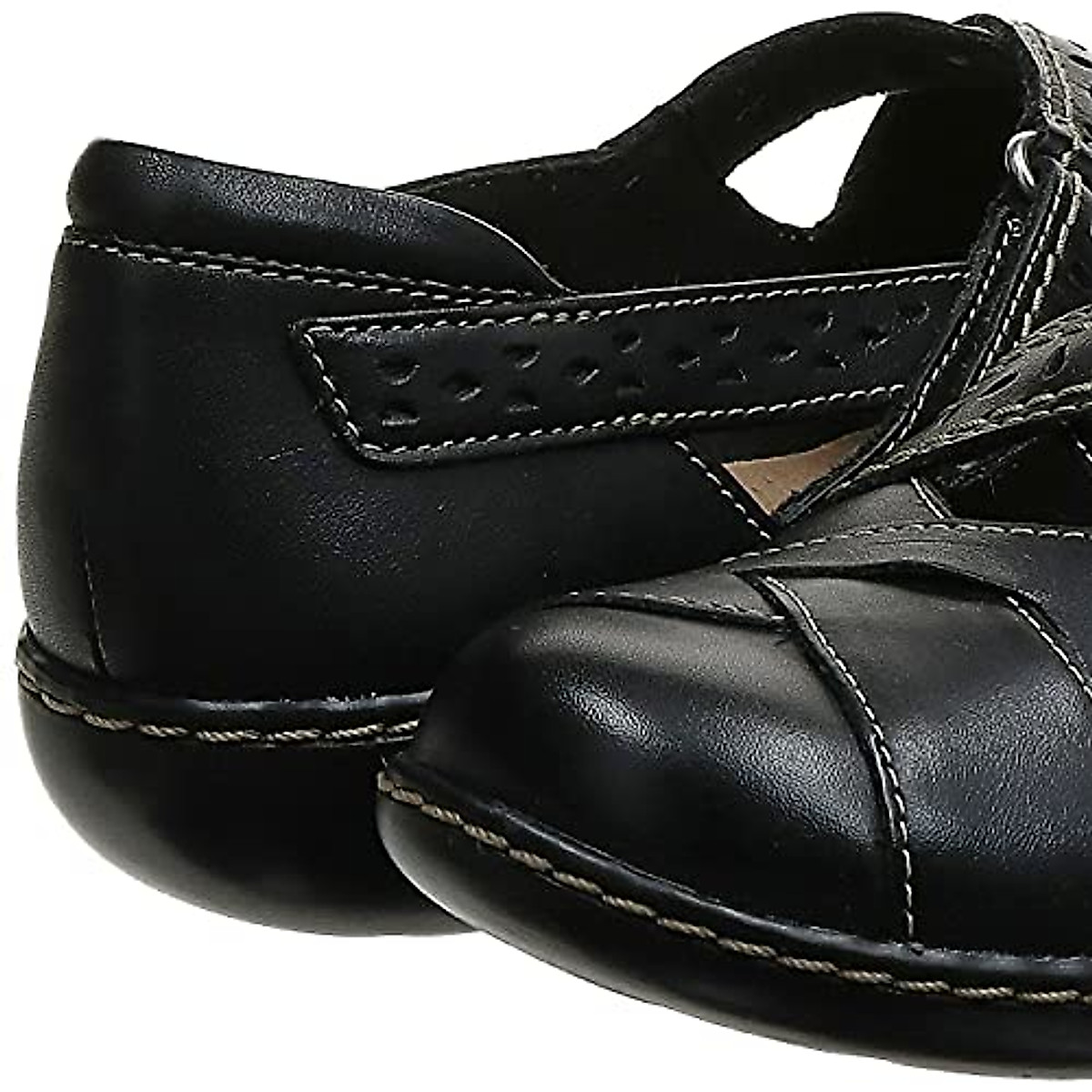 Clarks womens Ashland Spin Q Slip On Loafer, Black, 8 Wide US