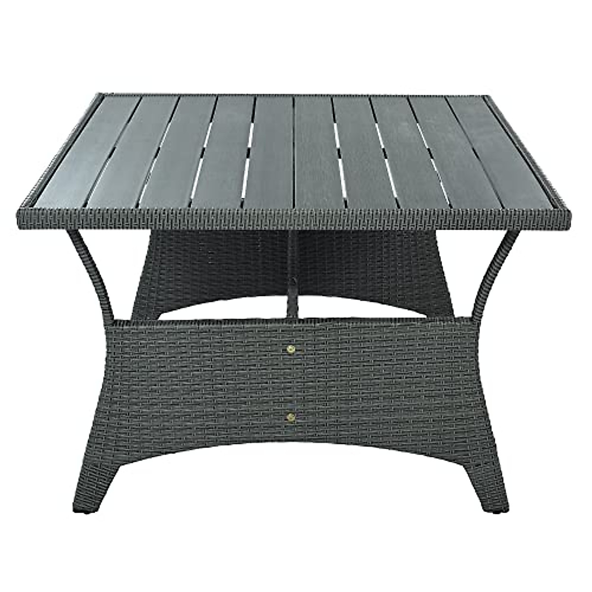 6-Piece Outdoor PE Wicker Sofa Sectional Sofa Set, Patio Rattan Dinning Set, All Weather Conversation Set with Thick Cushions and Pillows for Garden Lawn, Backyard, Poolside (Gray+Beige Cushion)