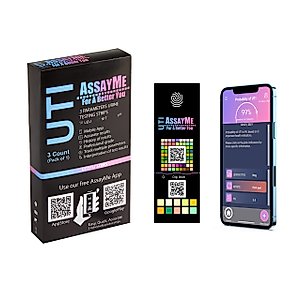 AssayMe UTI Test Strips | Accurate Urinalysis for UTI | Monitor Urinary Tract Infection | Home Test Kit for Men & Women | 3 Strips (LEU, NIT, pH) | Detect UTI