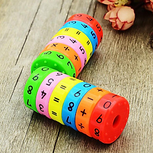 CHILHOLYD Learning Toys Math Toy Montessori Preschool Learning Educational Counting Game Numbers and Symbols Math Skills Colorful Fridge Kindergarden Educational Tools Math Blocks Great Gift for Kids