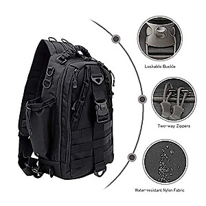Amitfo Fishing Backpack Fishing Tackle Backpack with Rod Holder Tackle Box Bag Fishing Gear Shoulder Backpack