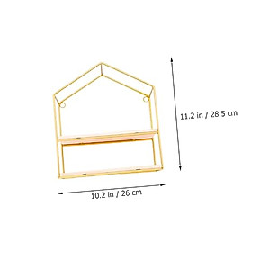 LIFKICH Wall Shelf Floating Corner Shelves Picture Shelf Ledge Decorative Wall Holder Household Decor Floating Wall Shelves Picture Frame Stand Layered Floating Shelf House Decor Metal