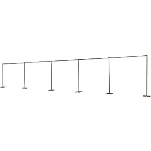 OnlineEEI8 Foot Tall Fixed Height Collapsible Pipe and Drape Backdrop Kit 8x50 (Black Drapes) (BBD9990850CDPR750)