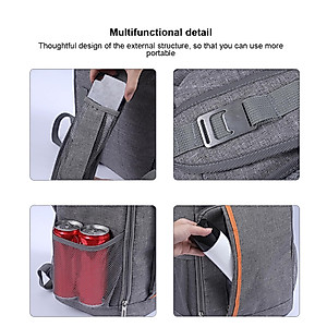 SUNFECILI Thermal Insulated Food Delivery Backpack,Backpack Cooler,18L Grey Leakproof Cooler Backpack Tote Bag,Insulated Reusable Grocery Shopping Backpack for Fruits Drinks Lunch Boxes