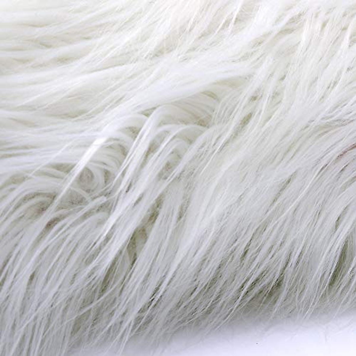 AerWo Set of 2 White Decorative Fluffy Pillow Covers, 20x20 Inch New Luxury Series Merino Style Faux Fur Throw Pillow Covers Square Fuzzy Cushion Case, Off-White