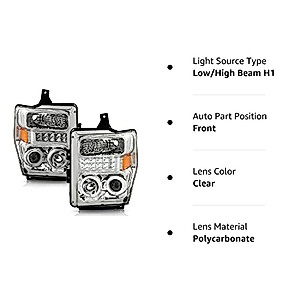 ACANII - For 2008 2009 2010 Ford F250 F350 F450 SD LED Halo Projector Headlights Headlamps Driver + Passenger Side