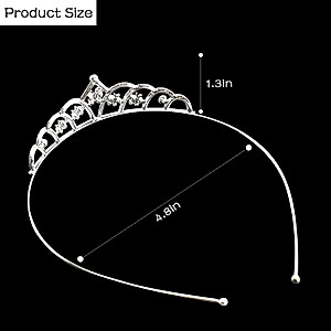 6 Pieces Princess Crowns for Little Girls Rhinestone Queen Crowns Bouquets Bling Tiara Headband Silver Hair Jewelry Accessories for Women Senior Birthday Wedding Prom Bridal Valentine Party Decor