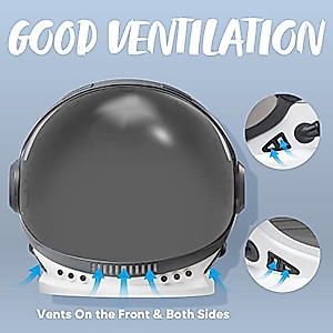 Spooktacular Creations Astronaut Helmet with Movable Visor and Vents Design, Pretend Play Toy Set, School Classroom Dress Up, Role Play Accessory, Halloween and Christmas Gift Stocking, Party Favor Supplies, Unisize 10.5×9.5×8.5IN