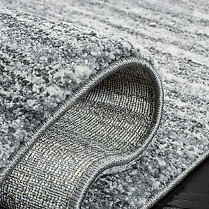 SAFAVIEH Cyrus Shag Collection 8' x 10' Grey/Ivory CYR128F Modern Abstract Non-Shedding Living Room Bedroom Dining Room Entryway Plush 0.8-inch Thick Area Rug