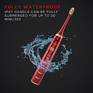 evo IRM-1 Rechargeable Sonic Toothbrush, Marvel Iron Man Electric Toothbrush for Adults, Electric Toothbrush with 4 Toothbrush Heads & Charger Included