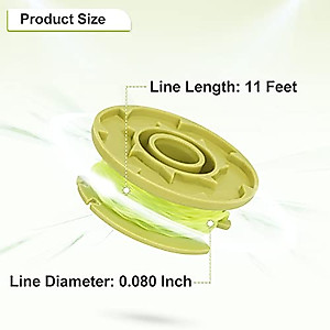 GreatBuddy 3-Pack Weed Wacker String Replacement Compatible with Ryobi 18v, 24v, and 40v Cordless Trimmers Refill，Parts#AC80RL3