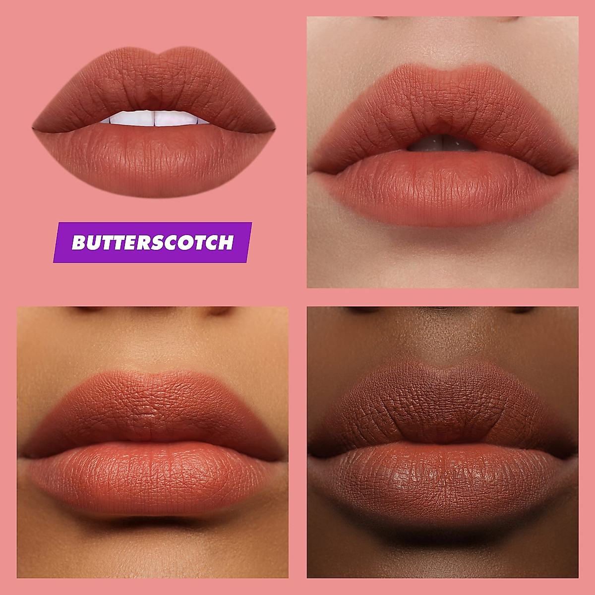 Lime Crime Plushies Soft Matte Lipstick, Butterscotch (Sheer Golden Brown) - Blackberry Candy Scent - Plush, Long Lasting & High Comfort for All-Day Wear - Talc-Free & Paraben-Free