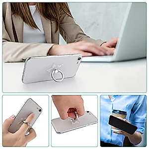 TIESOME Finger Kickstand Cell Phone Ring Holder, 3 Pcs Finger Ring Grip Stands 360° Rotation 180° Phone Ring Stand with Diamond Compatabile with Smartphones (Five-Pointed Star)