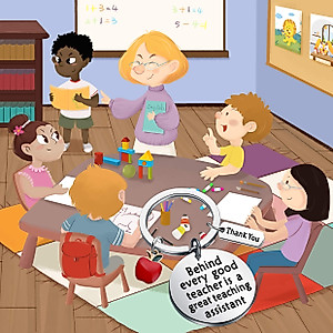 BAUNA Teaching Assistant Gift Teacher's Aide Key Chain Thank You Gift