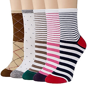 Cute Socks Womens Dog Cat Novelty Animal Socks for girl Cartoon Cotton Casual Crew Funny Socks 5 Pairs, E Cat style 1