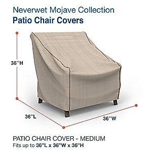 Budge NeverWet Mojave Patio Chair Cover, Black Ivory, Medium