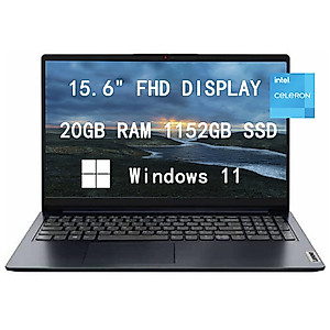 Lenovo 15 FHD Laptop, 2023 Newest Upgrade, Intel Pentium Silver N6000, 20GB RAM, 1152GB(128GB+1TB) SSD, Bluetooth, USB-C, Fast Charge, Windows 11, School and Business Ready, Blue, LIONEYE HDMI Cable