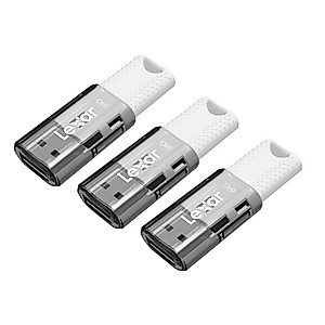 Lexar® JumpDrive® S60 USB 2.0 Flash Drives, 64GB, Black Pack Of 3 Flash Drives