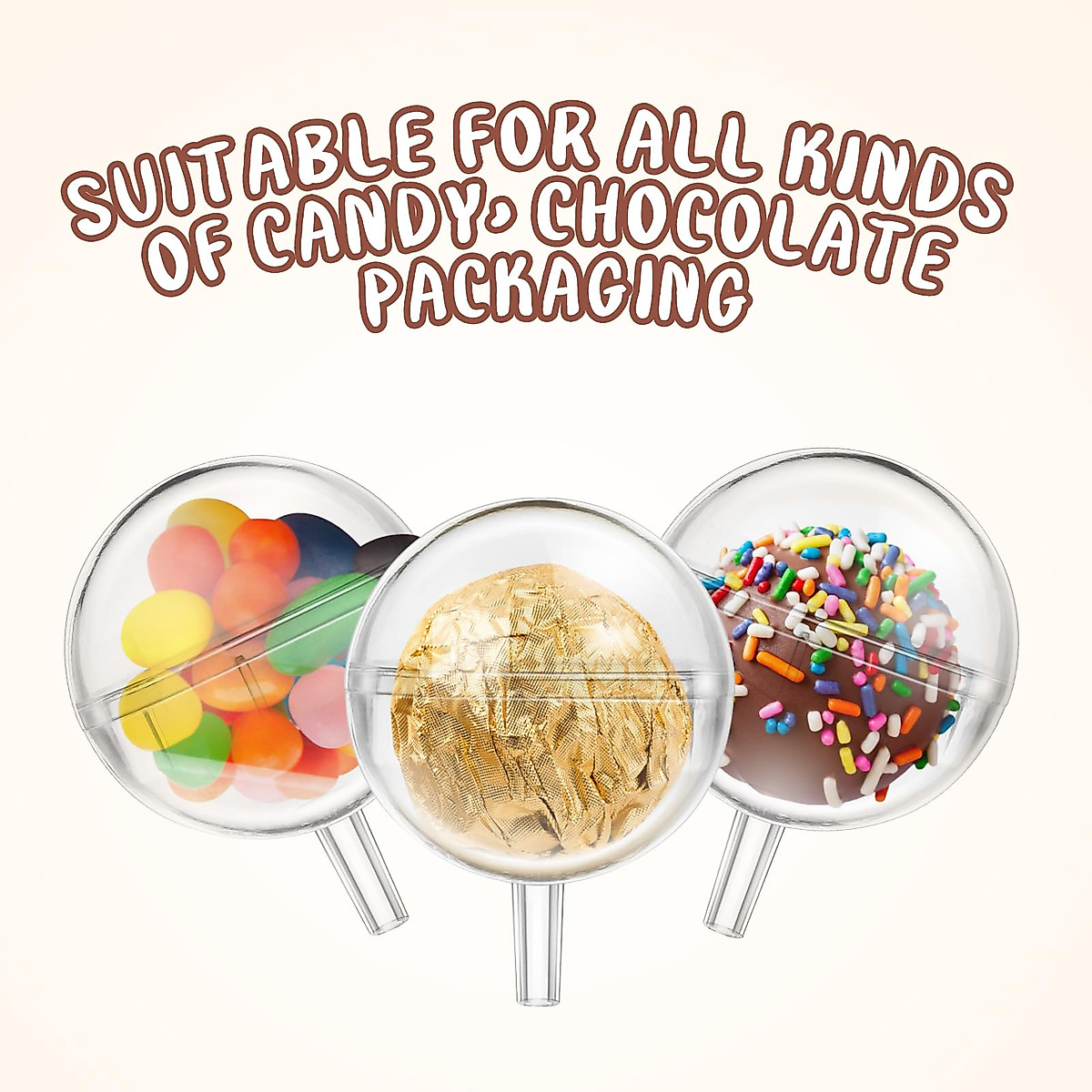 100Pcs Clear Chocolate Holders: Round Chocolate Box Candy Wrappers Holders for Bouquet, Truffle, Wedding & Valentine's Day