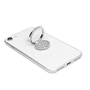 Mavis's Diary Bling Cell Phone Ring Stand Holder, Universal 360 Rotation Metal Buckle Tablet Finger Grip Kickstand Compatible with iPhone Galaxy LG Google Moto All Smartphones(Silver)