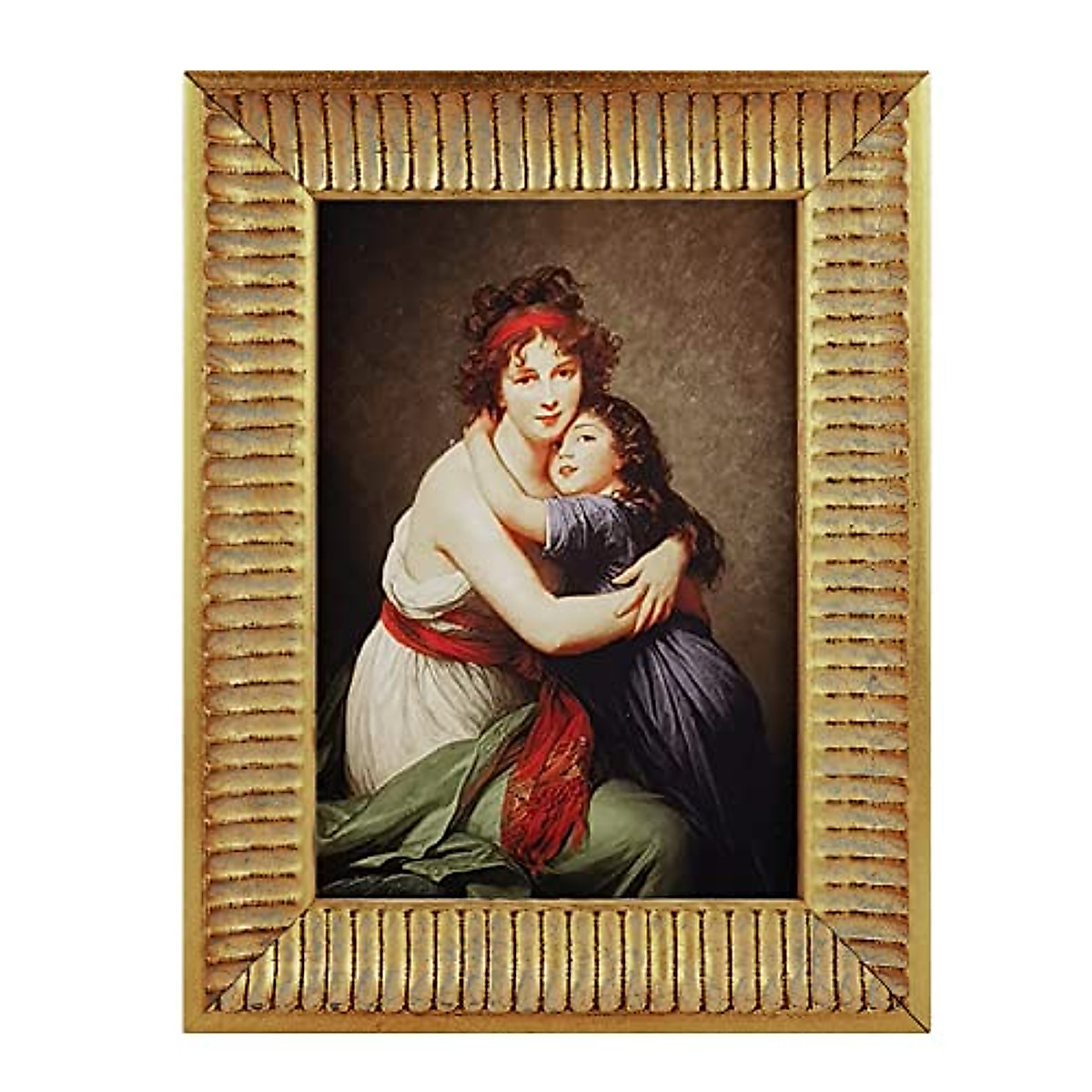 XUANLUO 5x7 Inch Picture Frames Vintage Baroque Style Gold Photo Frame with HD Glass Front Antiqued Wall Mount or Tabletop Display