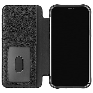 Case-Mate iPhone 13 Pro Max Case Wallet [10ft Drop Protection] [Compatible with MagSafe] Genuine Leather Black Phone Cover for iPhone 13 Pro Max with Landscape Stand and Card Holder