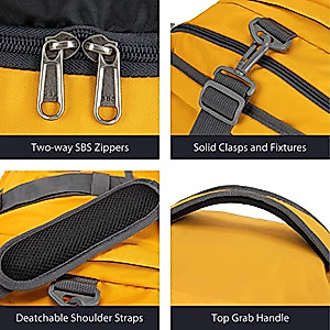 Ubon Travel Duffel Bag Carry on Bags for Airplane 55L for luggage Travel (Yellow,55L)