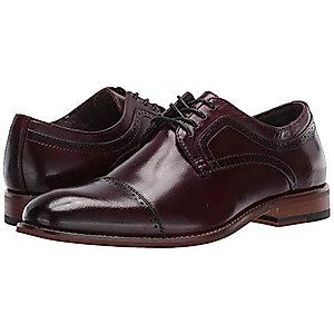 Stacy Adams Men's Dickinson Cap Toe Oxford, Burgundy, 9.5 M US