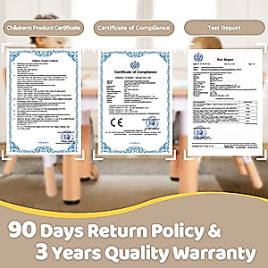 FUNLIO Kids Table and 4 Chairs Set, Height Adjustable Toddler Table and Chair Set for Ages 3-8, Easy to Wipe Arts & Crafts Table, for Classrooms/Daycares/Homes, CPC & CE Approved (5-Piece Set) - Gray