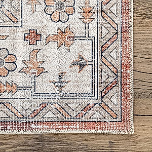 nuLOOM Dania Machine Washable Medallion Area Rug, 9' x 12', Navy