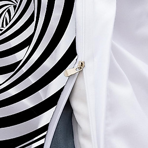 Duvet Set Psychedelic Black And White Illusion Lines Swirl Complete Bedding Set Microfiber Printed Design With 2x Pillow Cases(20"x36") Bedding Quilt Cover With Zipper, California King(104"x98")